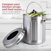 Amazon.com : Chef's Star Stainless Steel Kitchen Compost Bin for ...