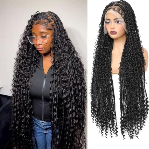 Amazon.com : Humistwbiu Bohemian Braided Wigs Boho Box Braid Wigs ...