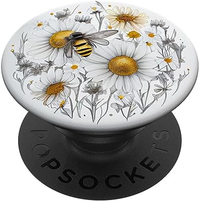 Amazon.com: Bee Honeybee Daisy Flowers PopSockets Standard PopGrip ...