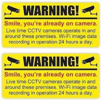 Amazon.com: 2 x CCTV Camera Warning Security Vinyl Stickers : Automotive