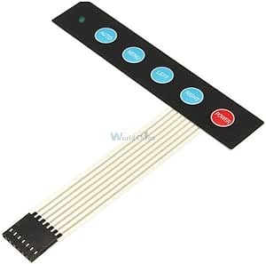 Amazon.com: Generic LED 1x5 Matrix Array 5 Key Membrane Switch Keypad ...