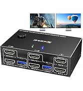 Amazon.com: KVM Switch 3 Monitors 3 Computers 8K@60Hz 4K@144Hz, Camgeet ...