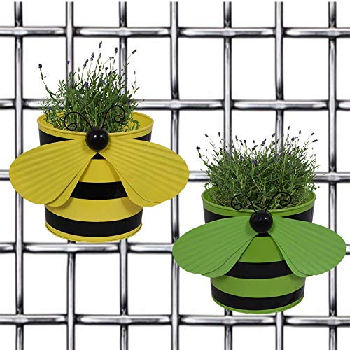 2 POTS- Euro pots- Bee Railing Planters- Green : Amazon.in: Garden ...
