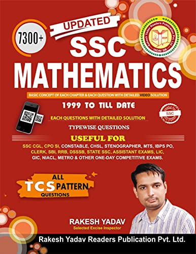 SSC CGL Book Maths 7300+ For SSC By Rakesh Yadav Sir | Amazon price ...