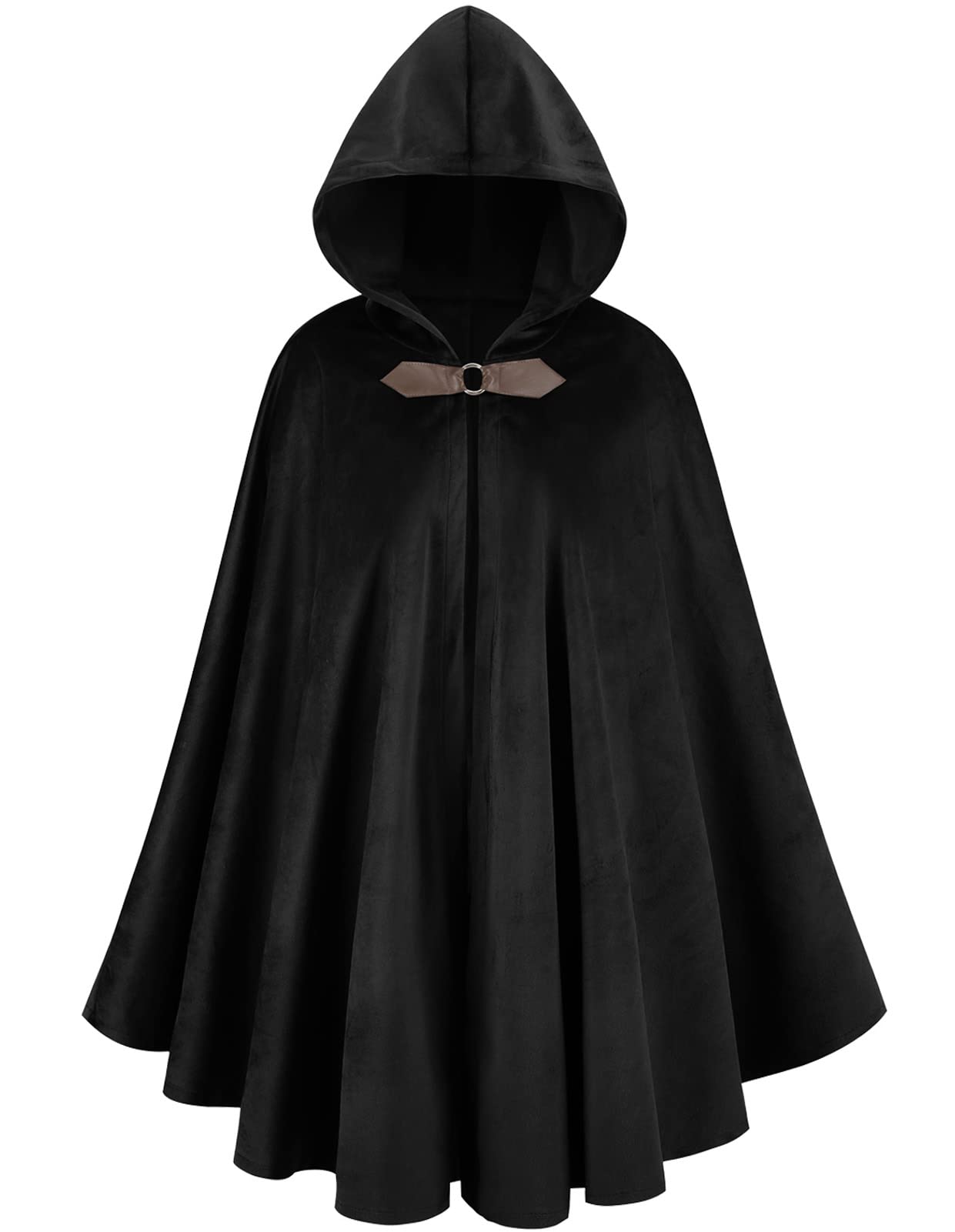 Amazon.com: GRAJTCIN Renaissance Hooded Cape Velvet Cloak Victorian ...