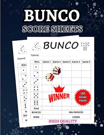 bunco score sheets: Bunco dice game recorder | Amazing Game Recorder ...