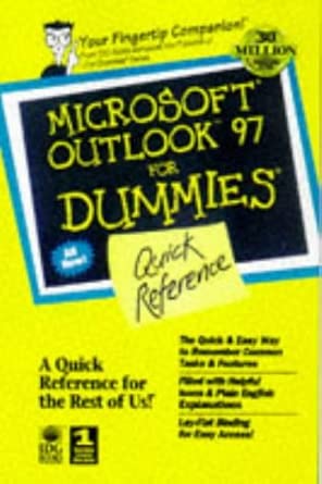 Amazon.com: Microsoft Outlook 97 For Windows For Dummies Quick Reference: 9780764501845: Dyszel ...
