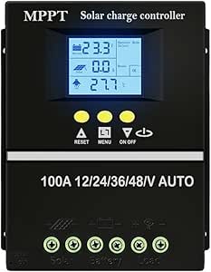 Amazon.com: MPPT Solar Charge Controller100A/80A 12V/24V/36V/48V Auto Solar PV Battery Charger ...