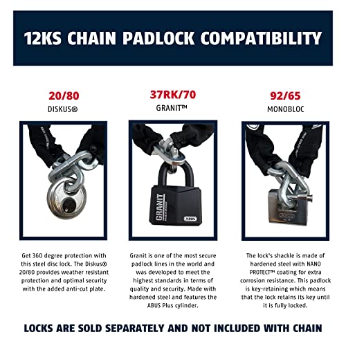 Snapklik.com : ABUS Hardened Steel 12KS 2 Foot 1/2 Thick Square ...