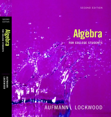 Bundle: Algebra for College Students, 2nd + Workbook: Aufmann, Richard ...