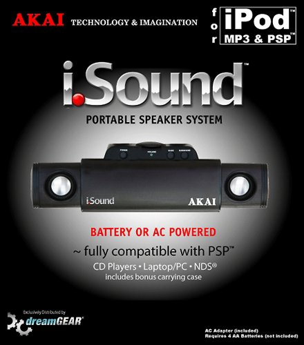 Amazon.com: PSP Akai i.Sound Portable 2-Driver Speaker System (Black ...