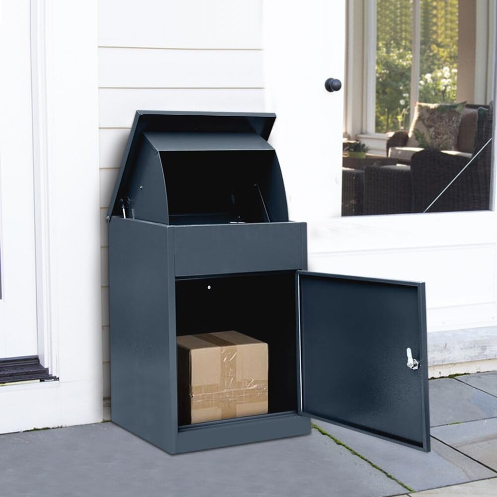 Panana Medium Lockable Parcel Box Front Doors & Flip Cover for Secure ...