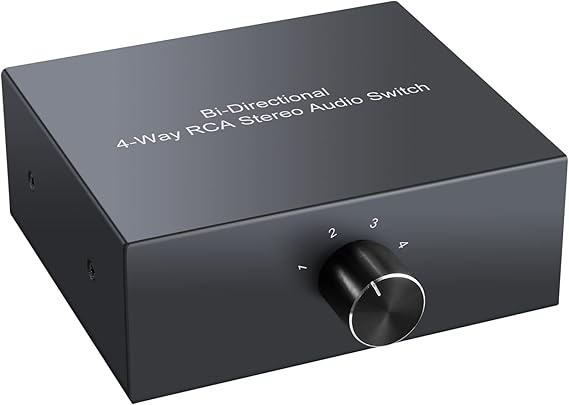 Amazon.com: PROZOR RCA Stereo Audio Switch 4-Way Bi-Directional L/R ...