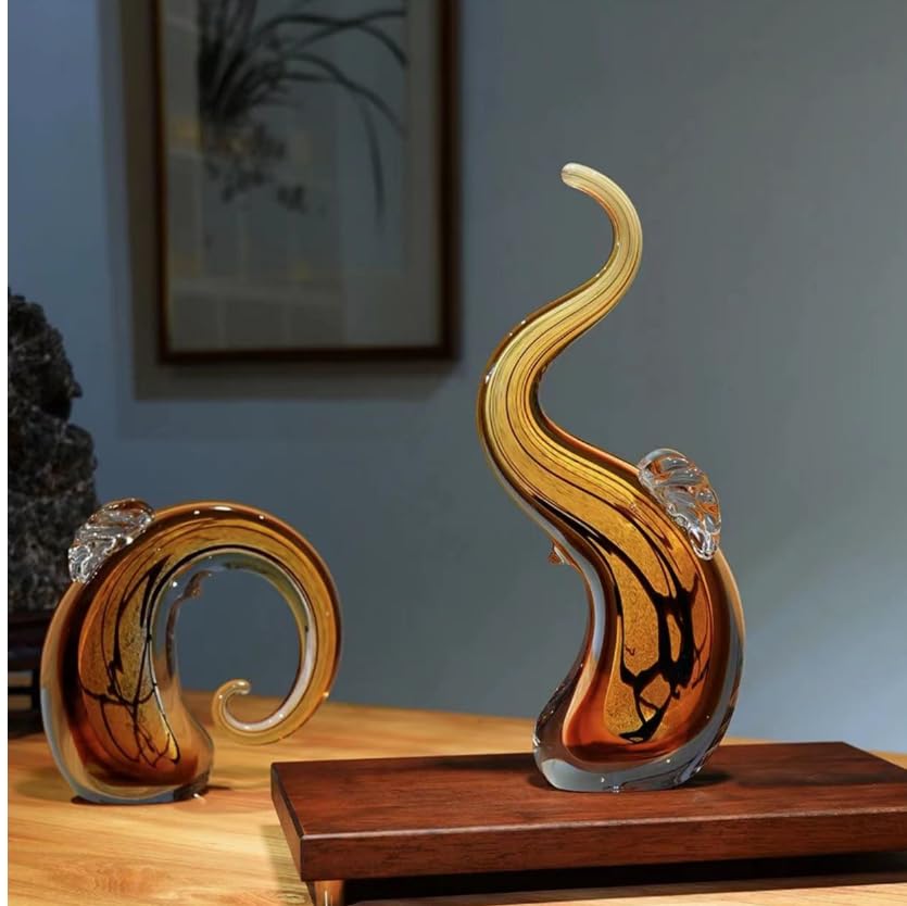 Amazon.com: suruim Hand Blown Glass Elephant Figurines Crystal Glass ...