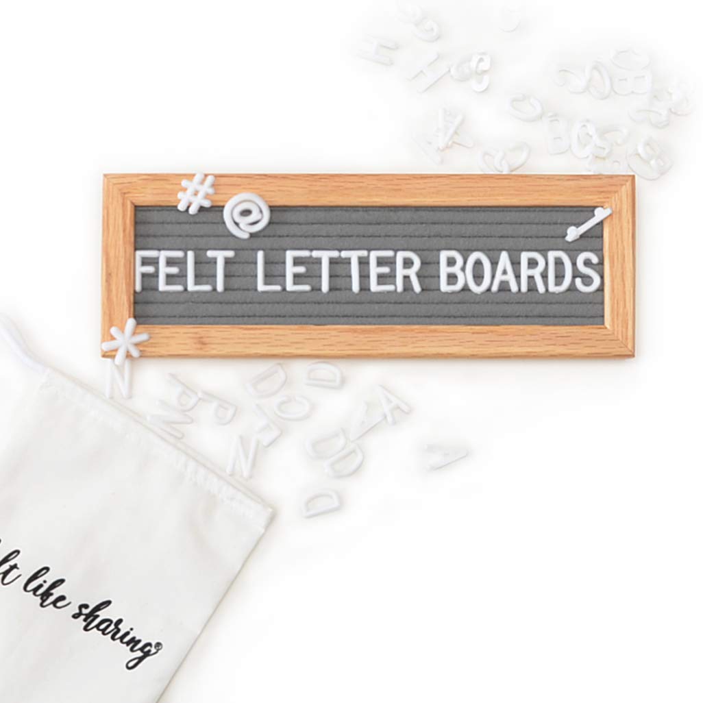 Snapklik.com : Felt Like Sharing Small Letter Board (Gray Felt - 10”x35 ...