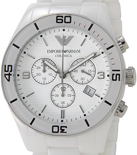 Amazon | EMPORIO ARMANI エンポリオ アルマーニ メンズ セラミカ ホワイト クロノグラフ AR1424 [並行輸入品 ...