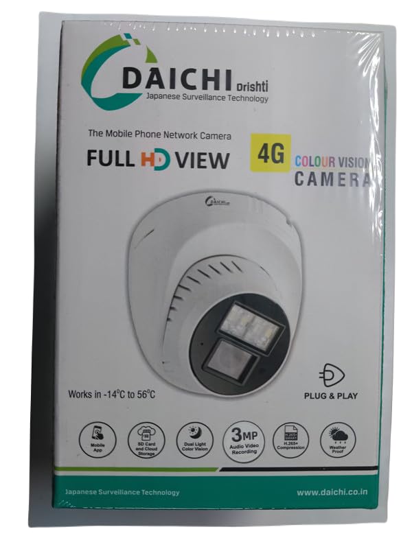 Buy DAICHI All 4G SIM Supported Dome Camera 4G (White, 2 Year Warrenty ...