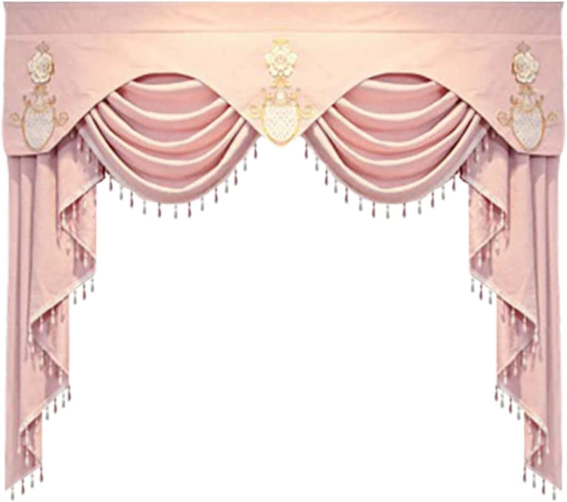 Amazon.com: NewWPKIRA 1 Panel Pink Curtain Valance European Princess ...
