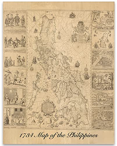 Amazon.com: 1734 Map of the Philippines 11x14 Unframed Poster Antique ...