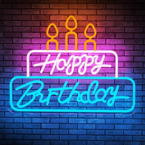 Amazon.com: Sacubee 155 Bulbs Happy Birthday Light Up Letters Gold ...