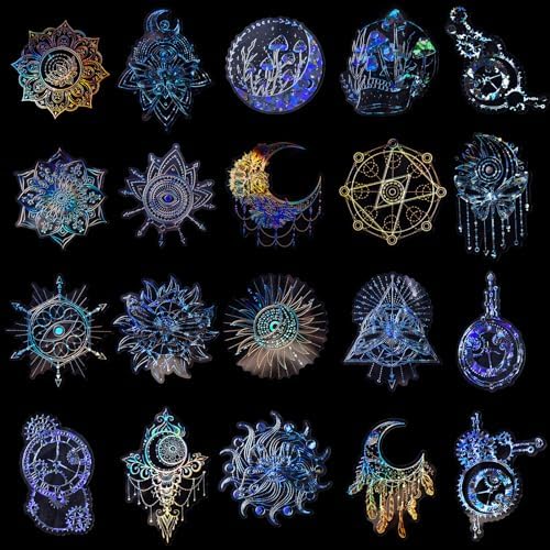 Amazon.com: ARTSMONA 80 Pieces Large Size Holographic Stickers, Glitter ...