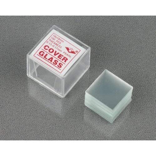 (Pack of 100) Pre-Cleaned Square Microscope Glass Cover Slides ...