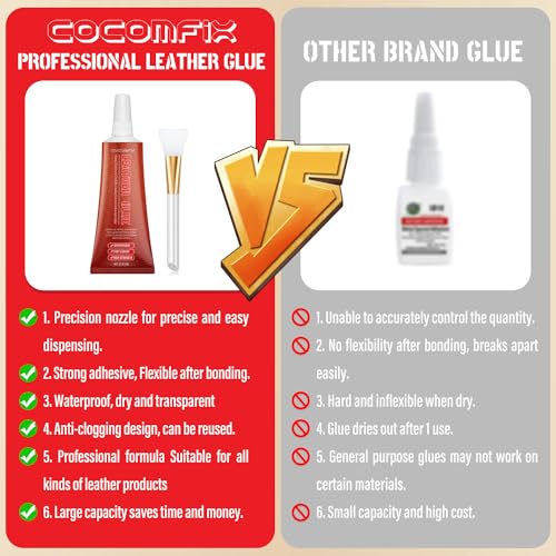 Snapklik.com : Leather Glue, 60g Leather Repair Glue, High Strength, Flexible Adhesive w ...