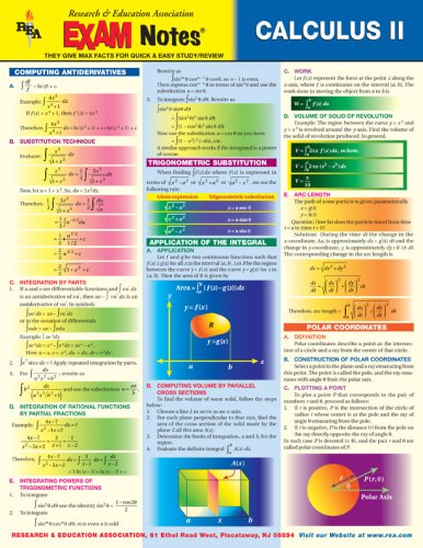 Amazon | Calculus II Exam Notes (Exam Notes Reference Charts ...