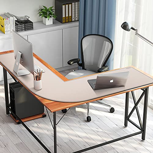 Snapklik.com : MAIDERN 51 Inch L Shaped Corner Desk Mat, Cork & Leather ...