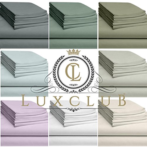 LuxClub 6 PC Sheet Set Bamboo Sheets Deep Pockets 18\" Eco Friendly ...