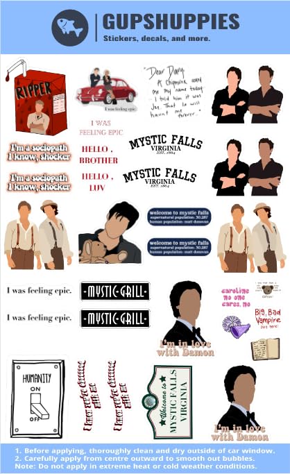 Amazon.com: 20 Pcs Value Pack Decal Vampire Sticker Diaries Waterproof ...
