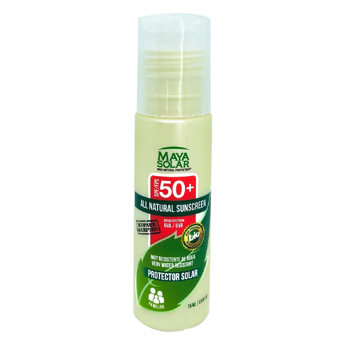 Maya Solar Bloqueador Solar 100% de Ingredientes Naturales SPF 50+ 75 ...