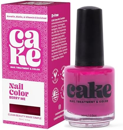 Amazon.com: CAKE Nail Strengthening Polish - “Berry Me” A Rich Shade of ...