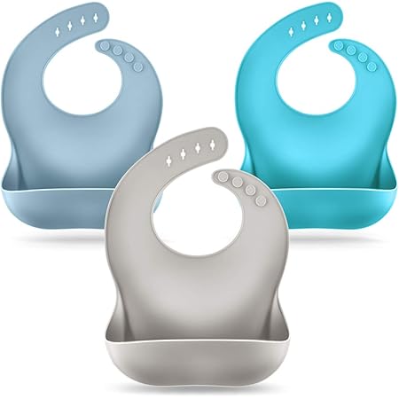 Amazon.com: 3 Pack Silicone Baby Bib for Babies & Toddlers (6-72 Months ...