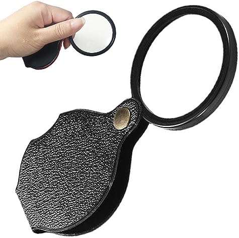20X Pocket Magnifier,Mini Pocket Magnifier with 360 Rotating Protective ...