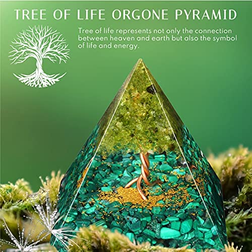 VUDECO Tree of Life Orgonite Pyramids - Crystal Pyramids for Positive ...