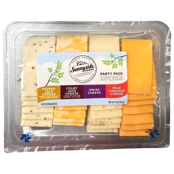 Amazon.com: Sunnyside Farms, Cheese Party Pack, 4 Cheese Variety, 16 ...