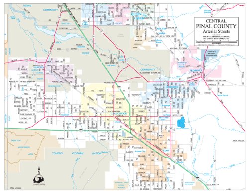 Central Pinal County Arterial Streets Gloss Laminated: Phoenix Mapping ...