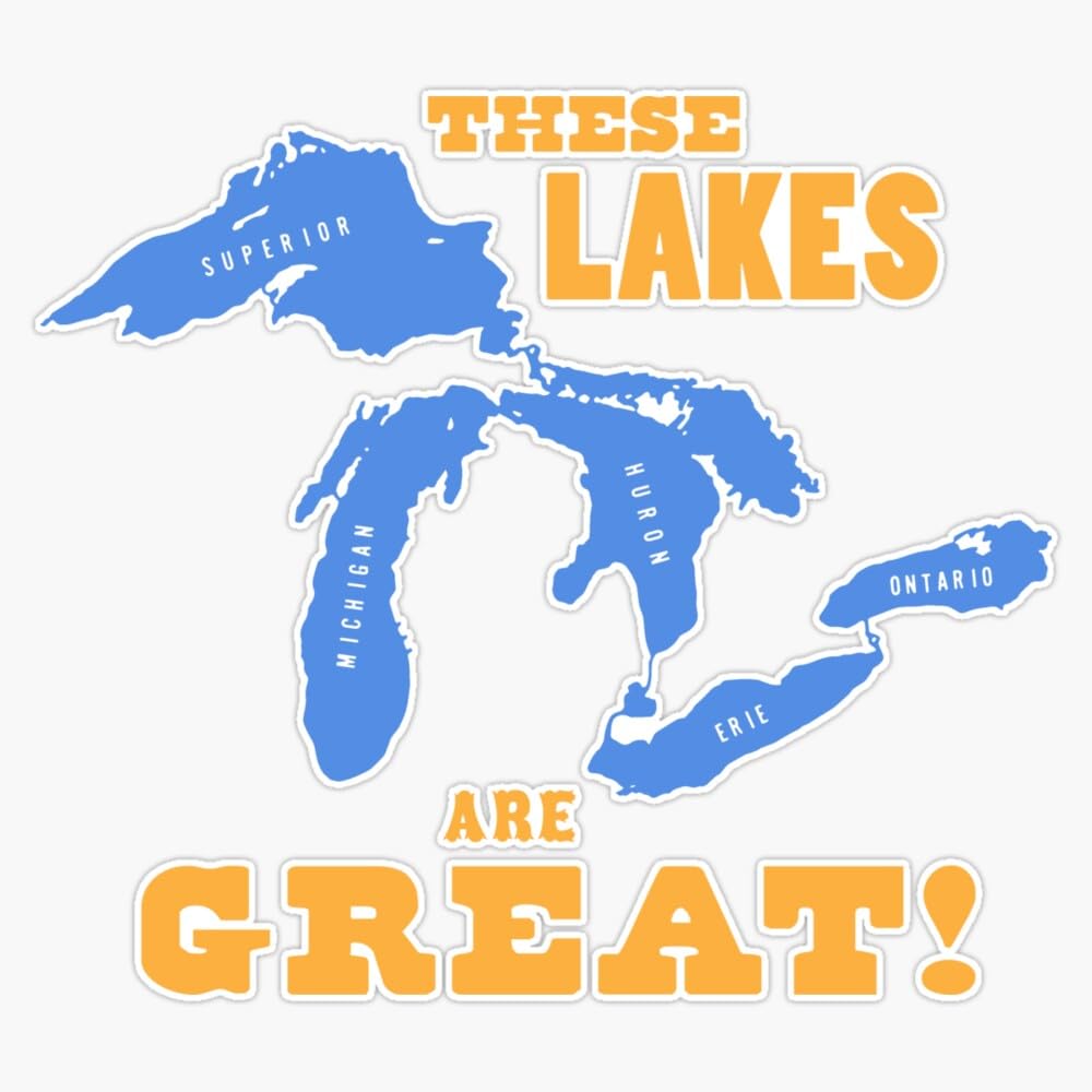 Amazon.com: Great Lakes - These Lakes are Great! Sticker Bumper Sticker ...