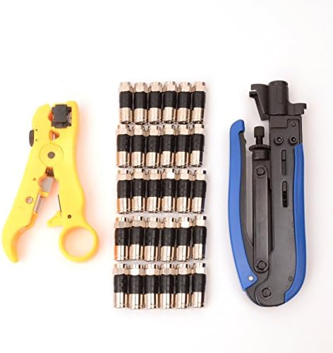 Coaxial Compression Tool Kit, RG59 RG6 Coax Cable Crimper Double Blades ...