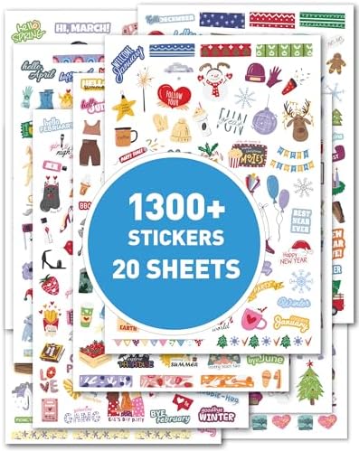 Amazon.com: CIEMODA Vintage Holiday Planner Stickers - Seasonal Themed ...