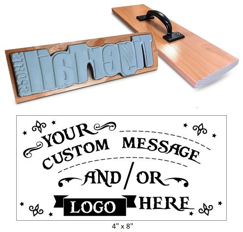 4" x 8" Extra Large Custom "Rocker Mount" Wood Hand Rubber Stamp with ...