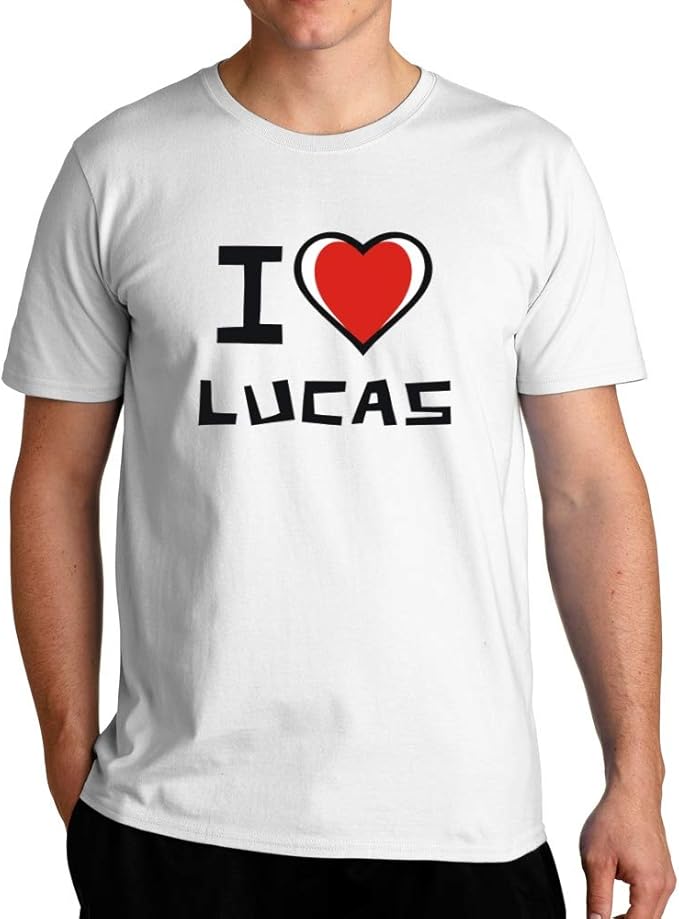 Amazon.com: Eddany I Love Lucas Bicolor Heart T-Shirt : Clothing, Shoes ...