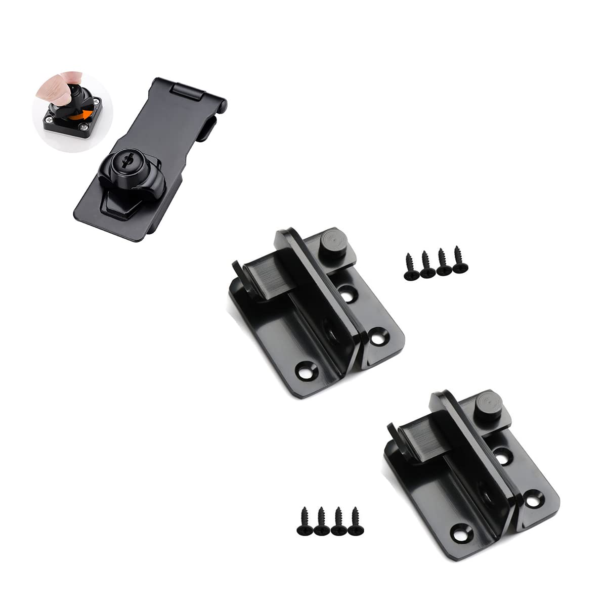 Amazon.com: Heavy Duty Hasp Safety Door Lock & Sliding Barn Door Lock ...
