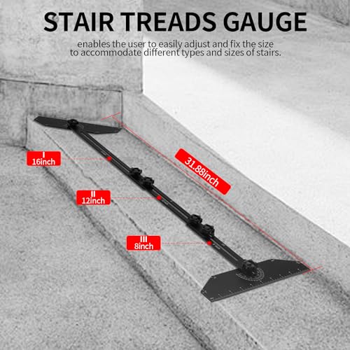 Stair Tread Template Tool-PMMJ Framing Square Stair Tread Gauge ...