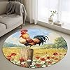 Amazon.com: Qiaullityot Round Rugs 3Ft, Spring Floral Rooster Round ...