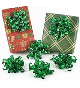 Amazon.com: HUIHUANG Red Bows for Gift Wrapping, Red Curly Ribbon Bows ...