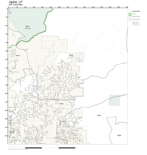 ZIP Code Wall Map of Alpine, UT ZIP Code Map Not Laminated: Amazon.com ...