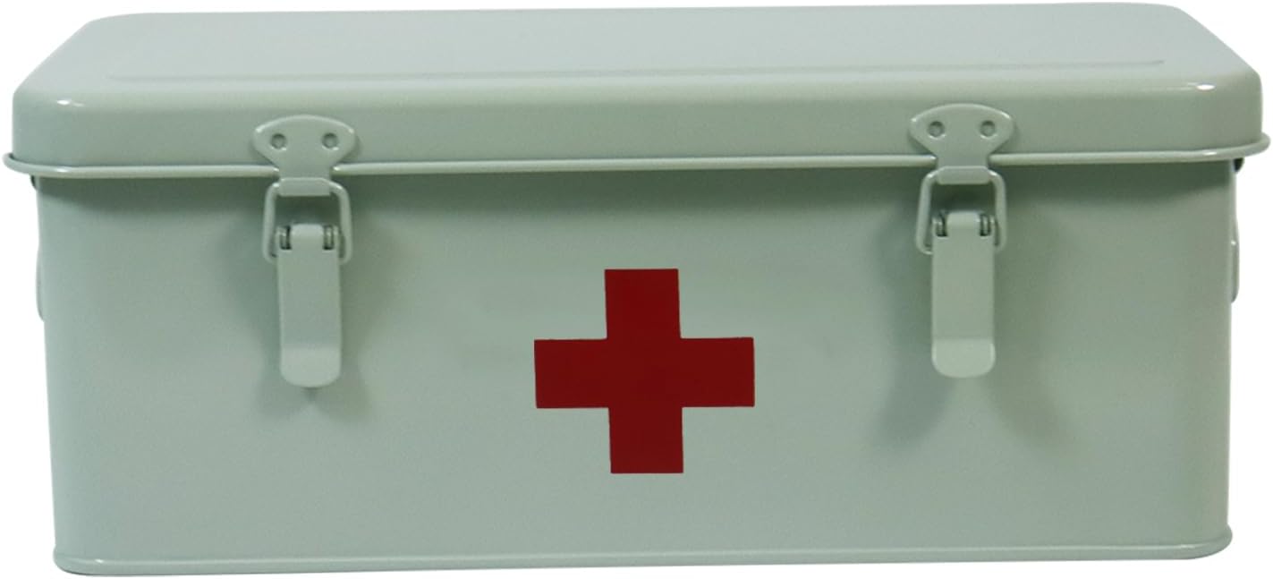 Xbopetda First Aid Medicine Box, First Aid Kit Supplies Bin, Metal ...