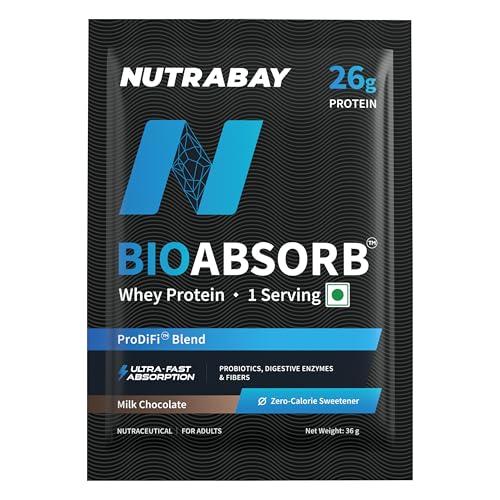 Nutrabay BioAbsorb Whey Protein Powder - 1 Serving Sachet, Milk ...